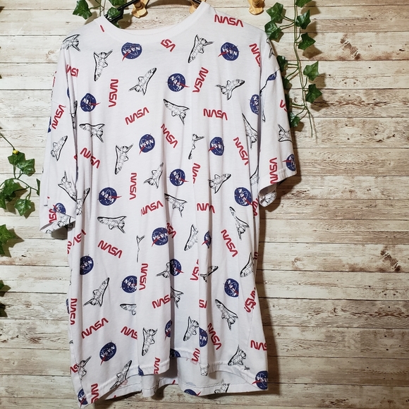 Nasa | Shirts | Nasa Rocket Logo Shirt Blue White | Poshmark